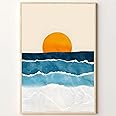 Amazon.com: Abstract Boho Sun Sunrise Sunset Wall Art Canvas Mid ...