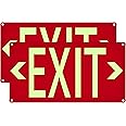 Amazon.com: (2 Pack) Photoluminescent Exit Sign Red - with Removable ...