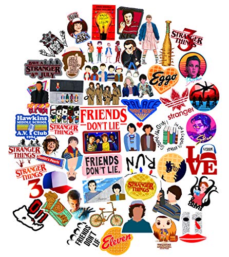 STRANGER THINGS Stickers Pack Cool, 50 pcs TV Show Laptop Stickers ...