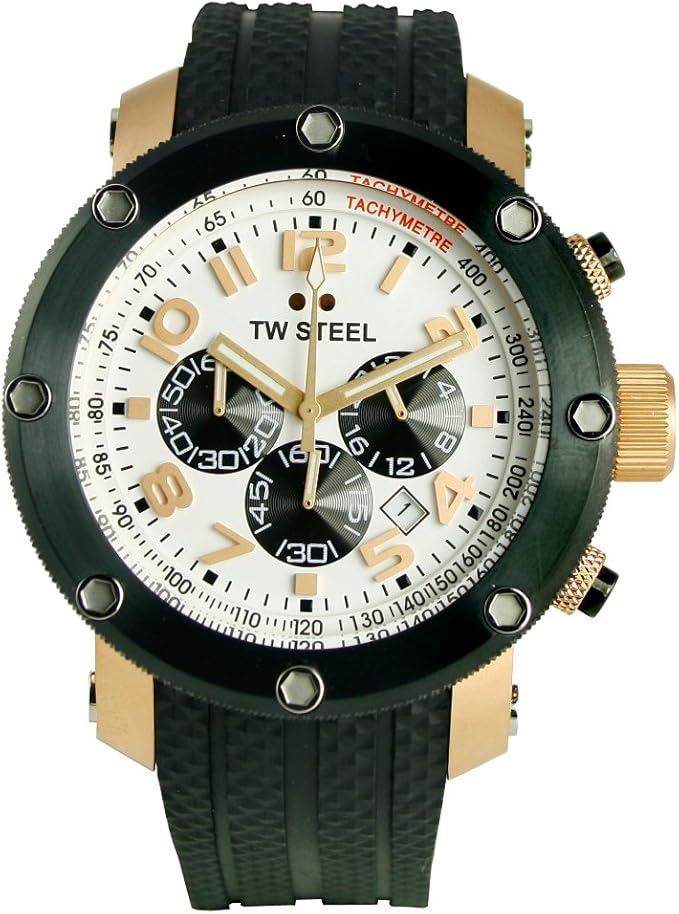 TW Steel - TW87 TW Steel Chronograph Tech Rose Gold Watch 48mm White ...