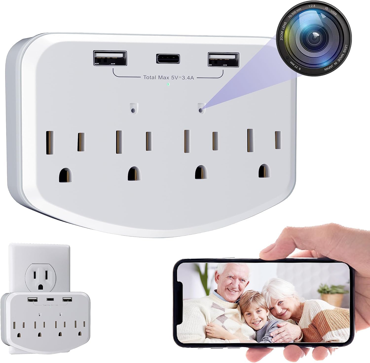 Mua Hidden Camera WiFi Spy Camera Hidden Cameras Wall Charger Nanny Cam ...