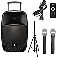 Amazon.com: PRORECK Freedom 15 Portable 15-Inch 800 Watt 2-Way Rechargeable Powered Dj/PA ...