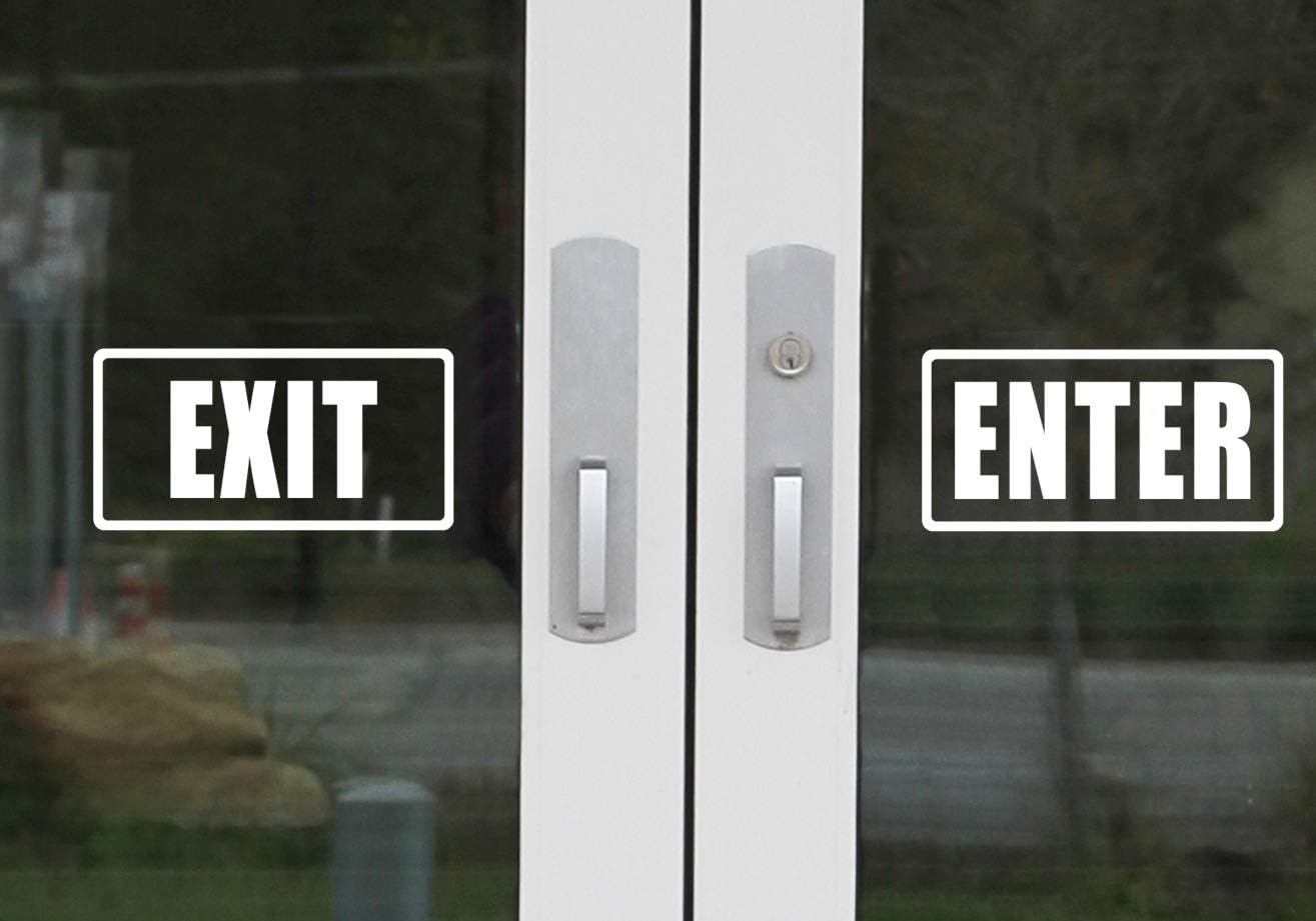 Enter & Exit Door Sign- UV Resistant, Waterproof, Durable, Peel & Stick ...
