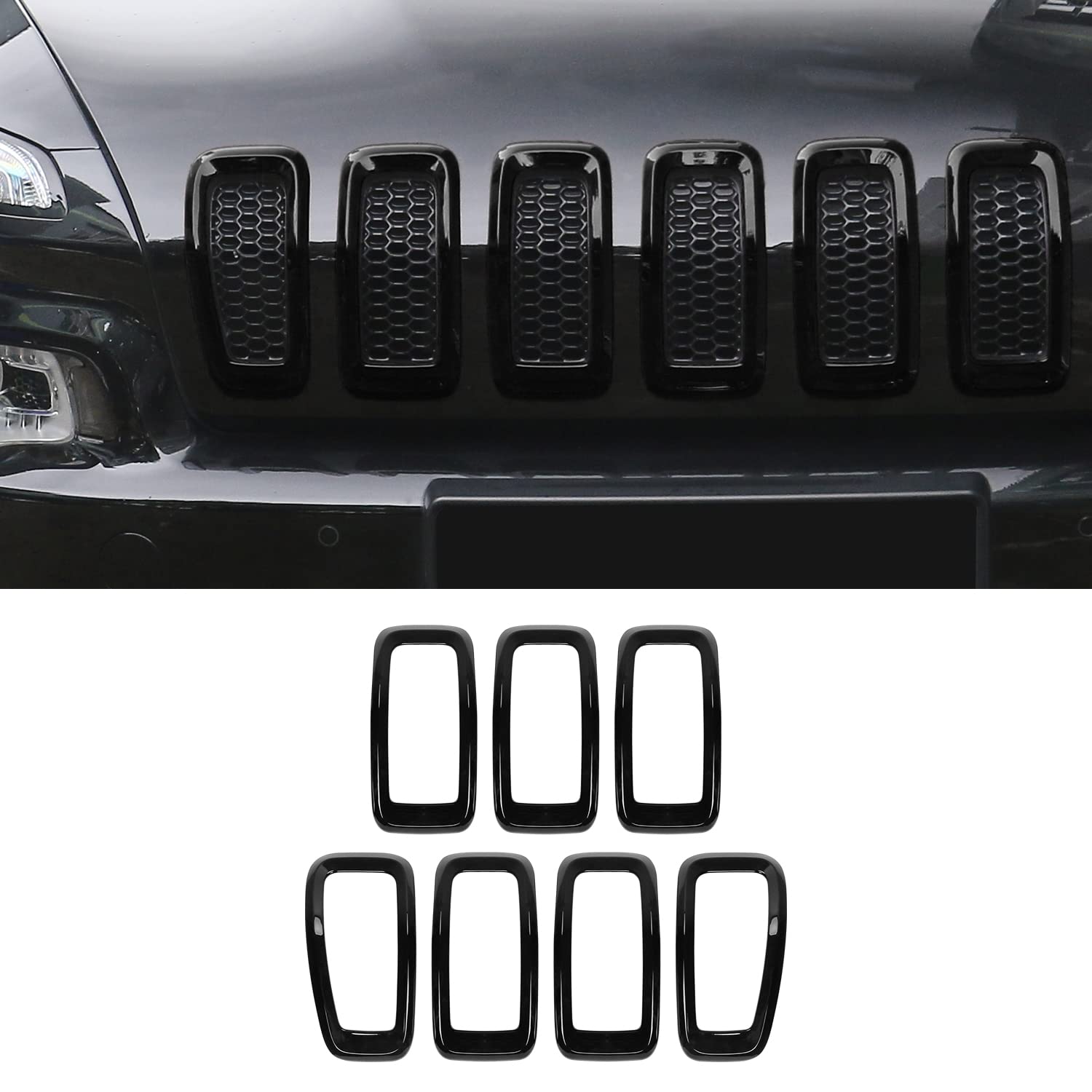 Front Grill Inserts Grille Cover Frame Trims for 2014-2018 Jeep ...
