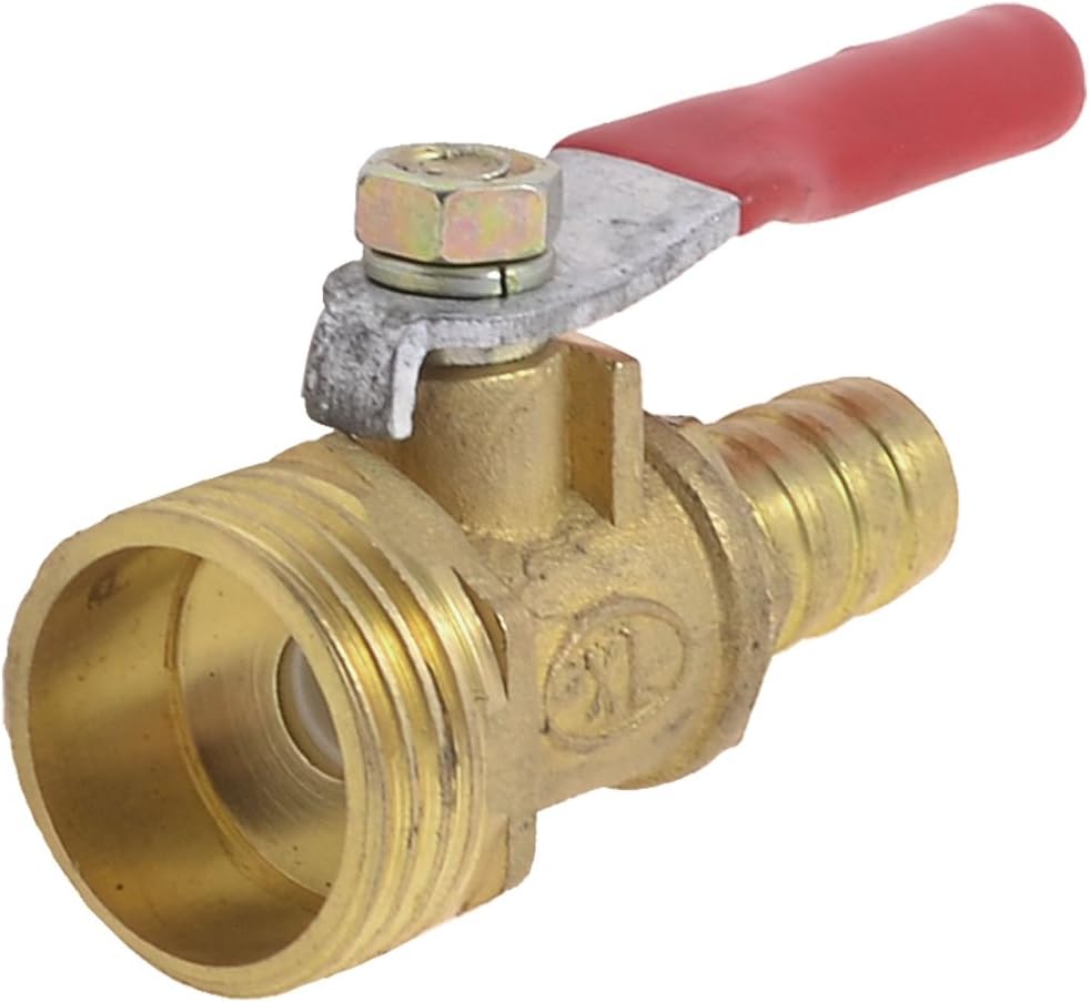 1/2" PT Male Thread to 10mm 25/64" Barb Hose Lever Handle Brass Ball ...