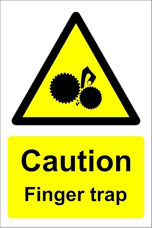 Caution Finger Trap sign - 1.2mm Rigid plastic 300mm x 200mm: Amazon.co ...