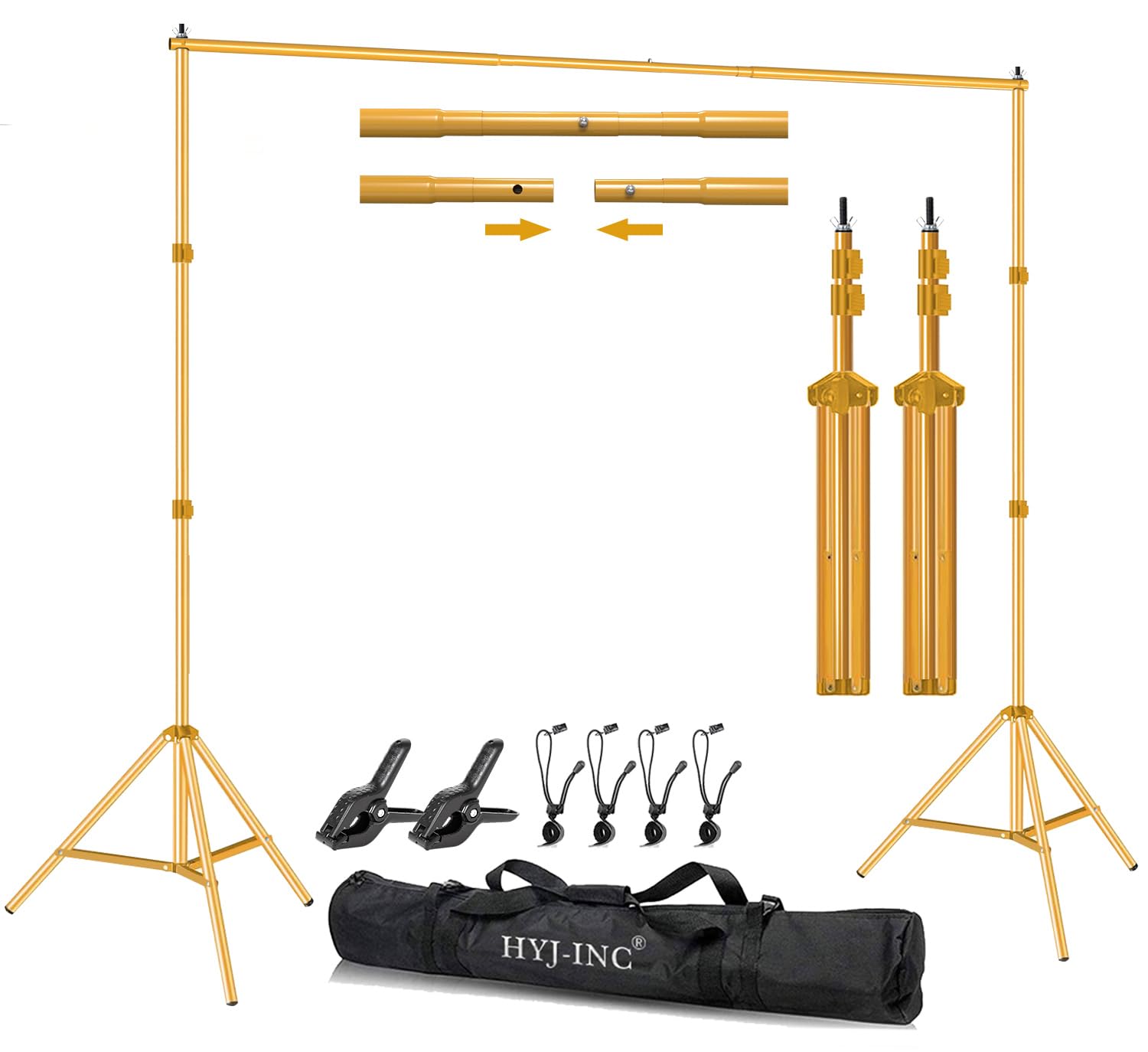 HYJ-INC 10ft x 7ft - Gold Adjustable Photography Backdrop Support ...
