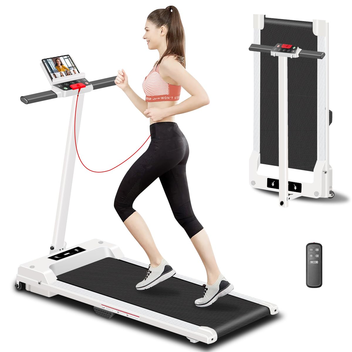 Aiteid Treadmills for Home Small, Foldable Walking Pad Treadmill 300lb ...