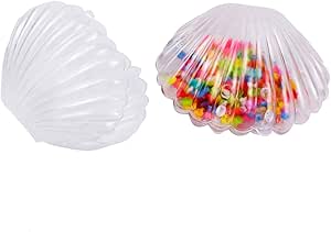 Amazon.com: AUEAR, 15 Pack Clear Plastic Mini Sea Shells Candy Boxes ...