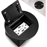 Kanayu 2 Pack Black Recessed Floor Outlet 3.98"x3.66"x3.15" 1-Gang with ...