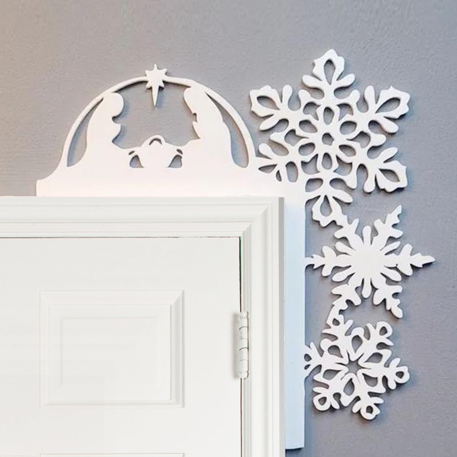 2025 Wooden Christmas Door Toppers, Over Door Corner Frame Topper ...