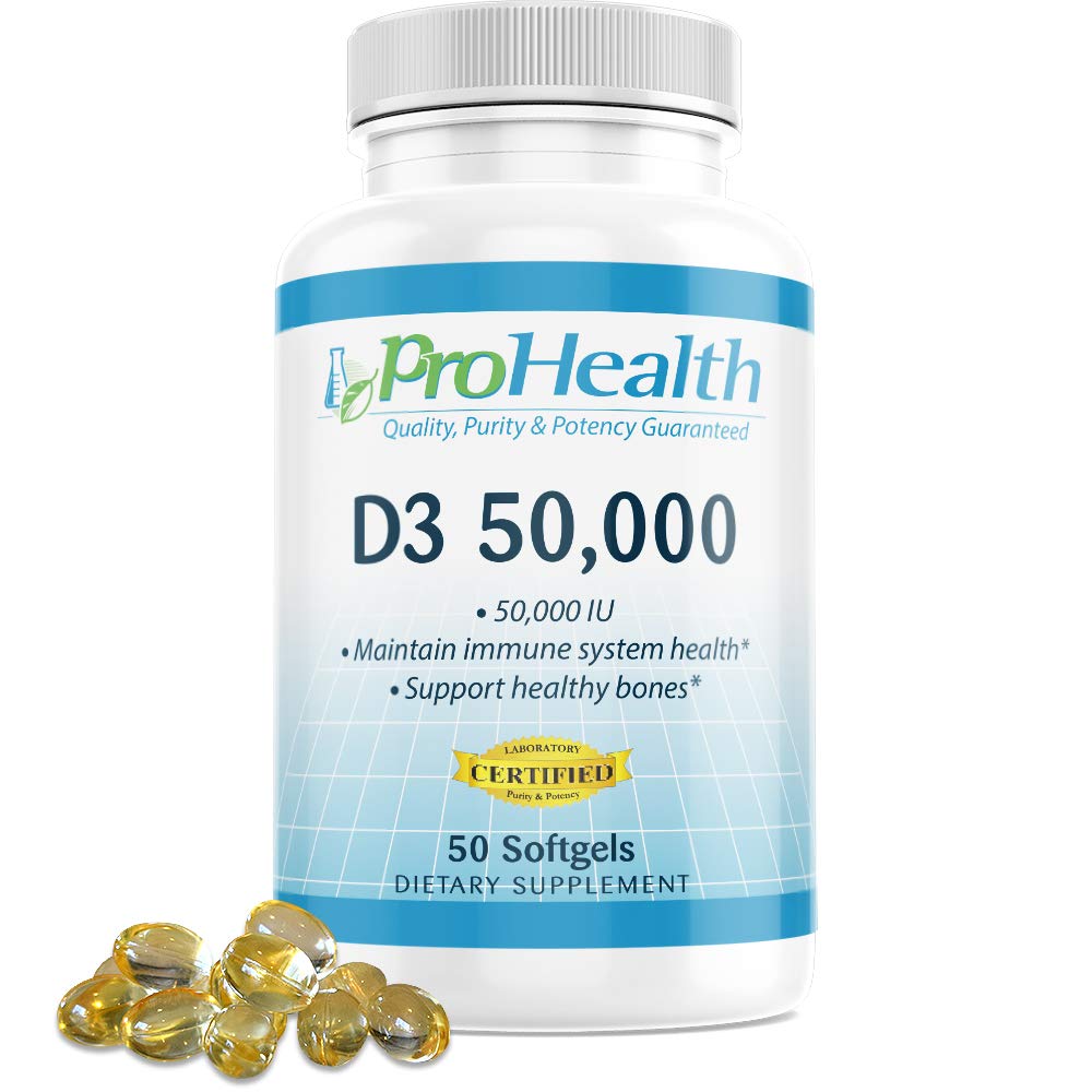 ProHealth Vitamin D3 50 000 50 000 IU 50 Softgels Helps Boost And