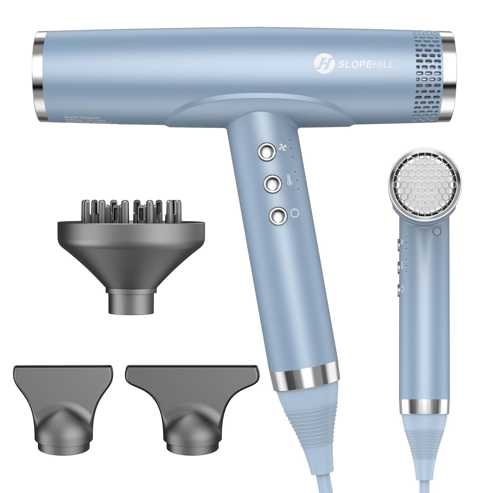 Slopehill Hair Dryer, 2000W Professional Ionic Hair Dryer with Diffuser, High Speed Blow Dryer ...