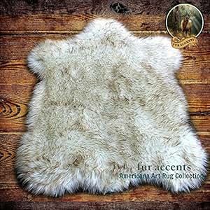 Amazon.com: Fur Accents Faux Fur Bear Skin Accent Rug White with Brown ...