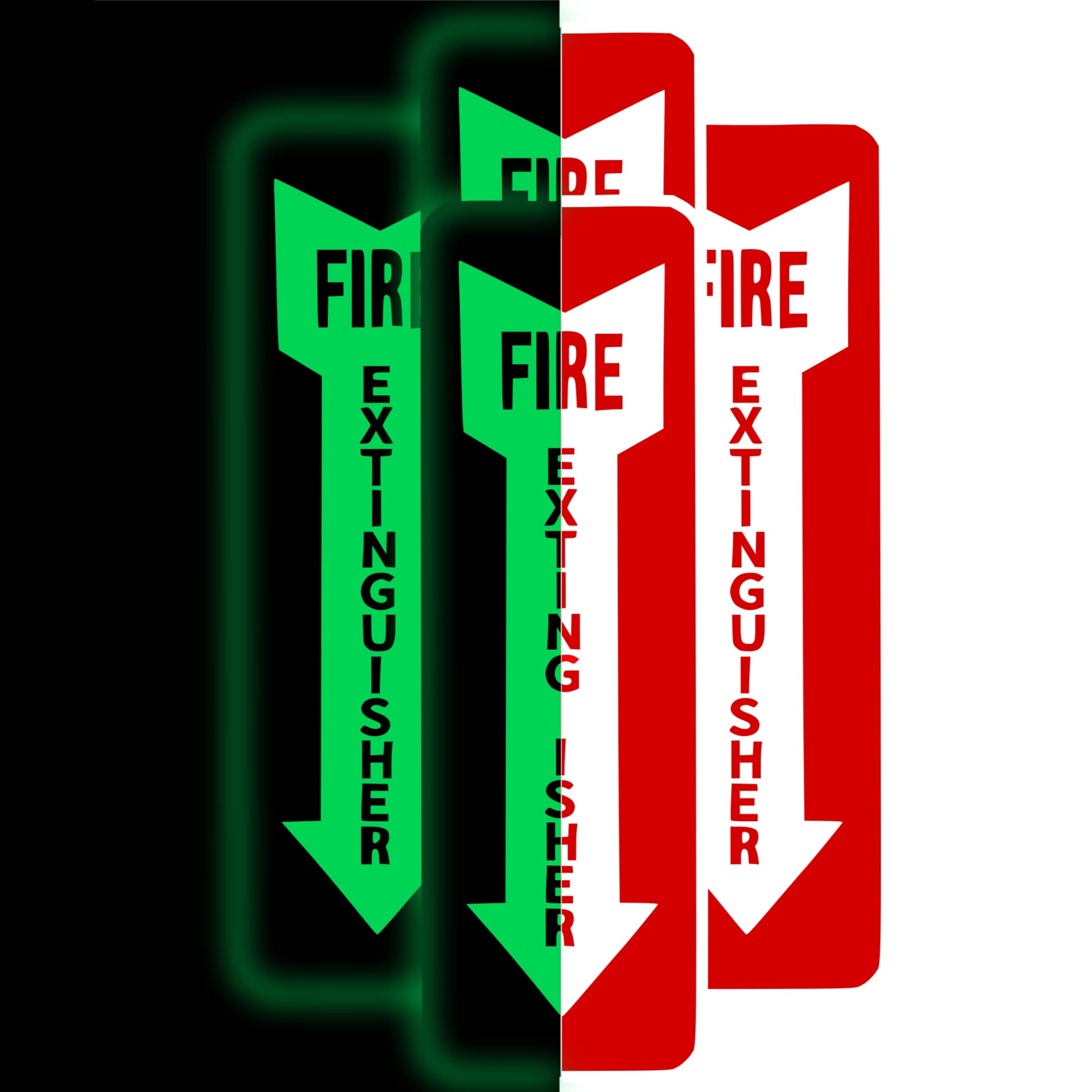 Fire Extinguisher Sign, 4 Pack Of Fire Extinguisher Sticker, Glow In ...