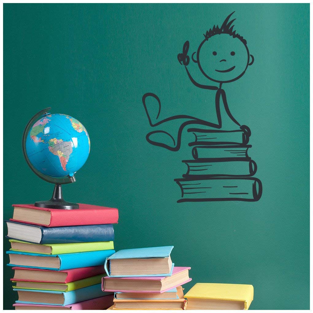 azutura Kind auf Bücher Wandtattoo Schule Klassenzimmer Wand Sticker ...