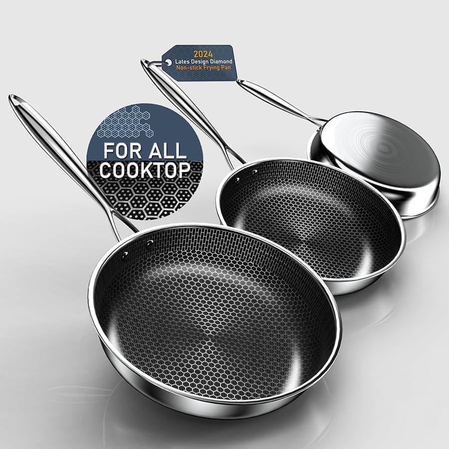 Nonstick Frying Pans Set, 10"+11"+12" Frying Pan Skillet 3-Pieces Set ...
