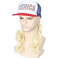 Amazon.com: Topcosplay USA Flag Mullet Hat Wig 4th of July All American ...