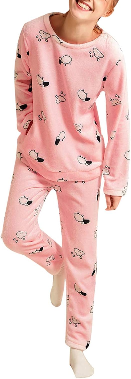 GOSO Girls Pyjamas 8 9 10 11 12 13 14 Years-Fleece Warm Winter Pyjamas ...