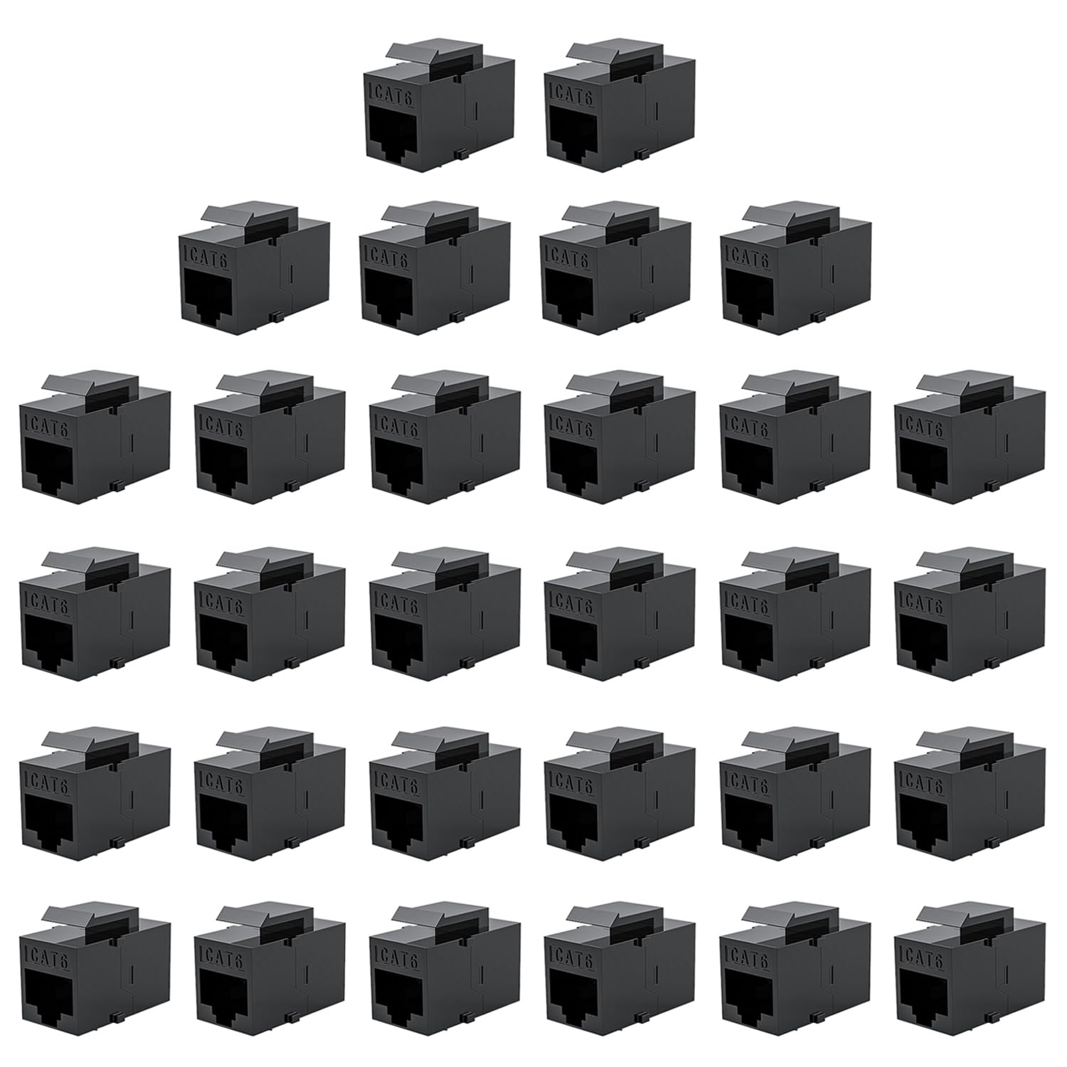 ZUZONG 30 PCS Cat6 RJ45 Keystone Coupler, Cat6 Keystone Jack Inline ...
