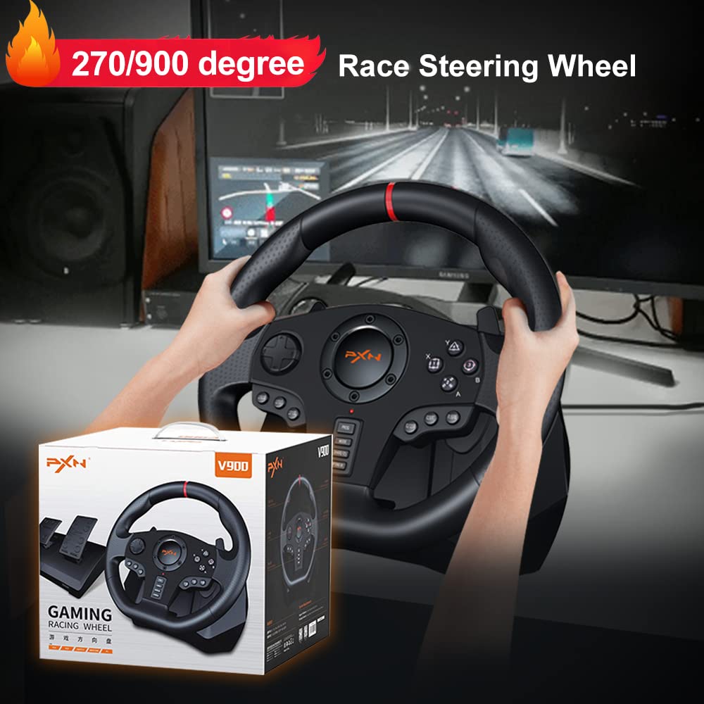 Mua PXN V900 Steering Wheel Gaming - 270/900° Sim Xbox Racing Wheel with Pedals Paddle Shifter ...