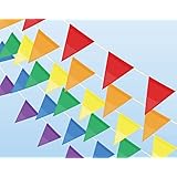 150Pcs Pennant Banner Flags,Simuer 262 Ft Triangle Flag Banner String ...