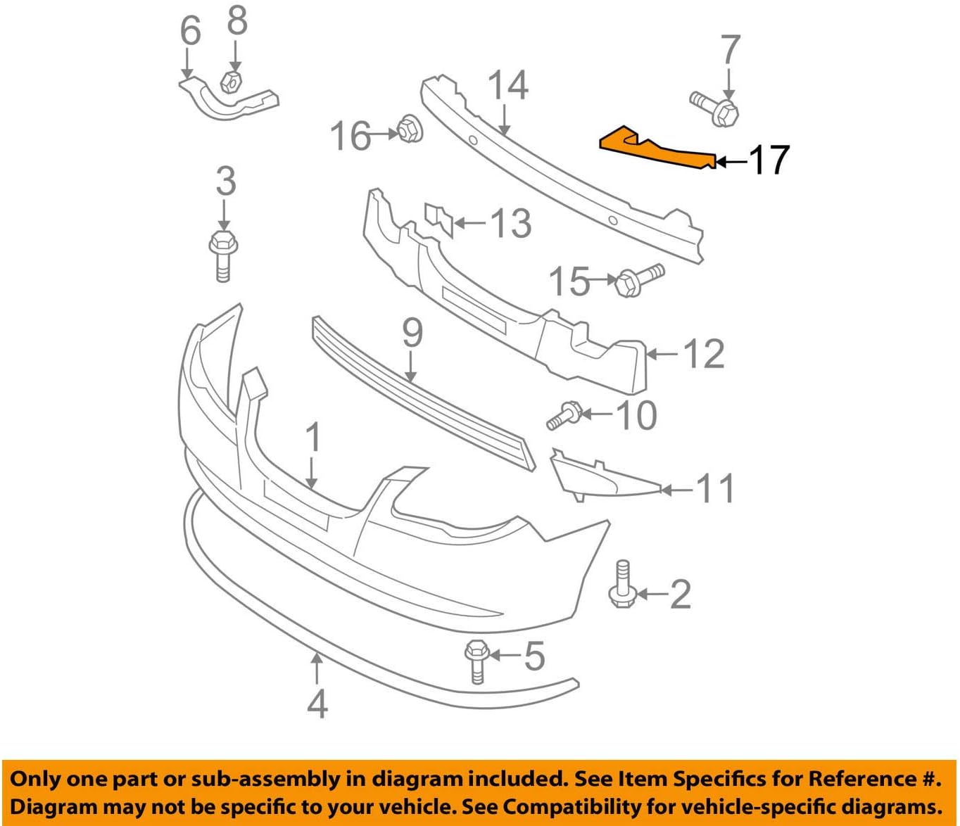 Amazon.com: Genuine Hyundai 86551-2H000 Bumper Mounting Bracket, Front ...