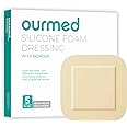 Amazon.com: Ourmed Silicone Foam Dressing with Border Adhesive - Large Absorbent Waterproof ...