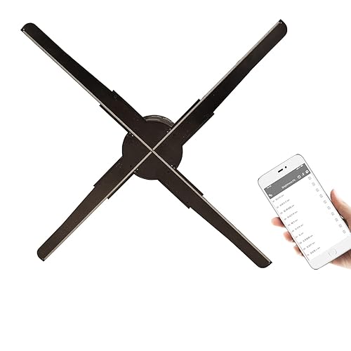 3D Hologram Fan,Hologram Fan Projector Screwless Led Lights with App ...