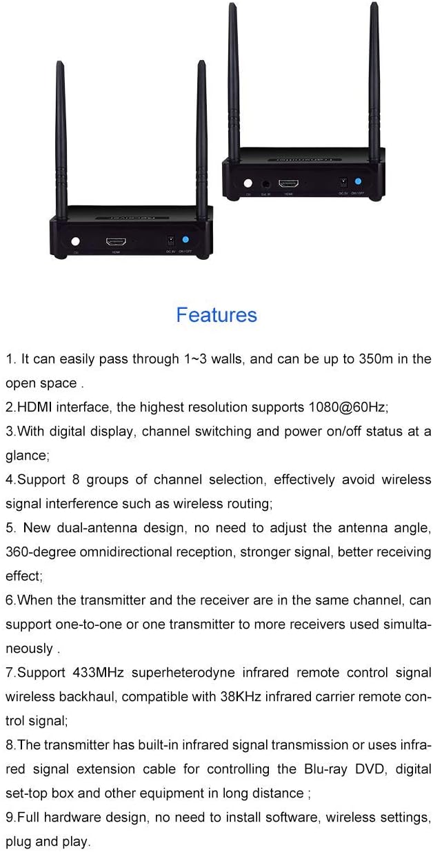measy HD585 wireless av sender 5.8ghz wireless hdmi transmitter and ...