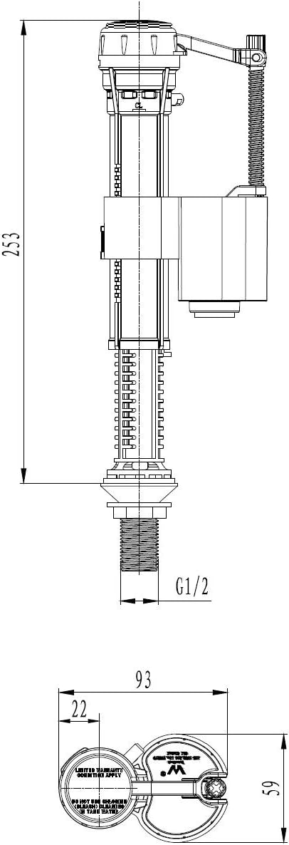VeeBath Pro Bottom Entry Float Flush Cistern Valve Fill Valve 1/2 ...