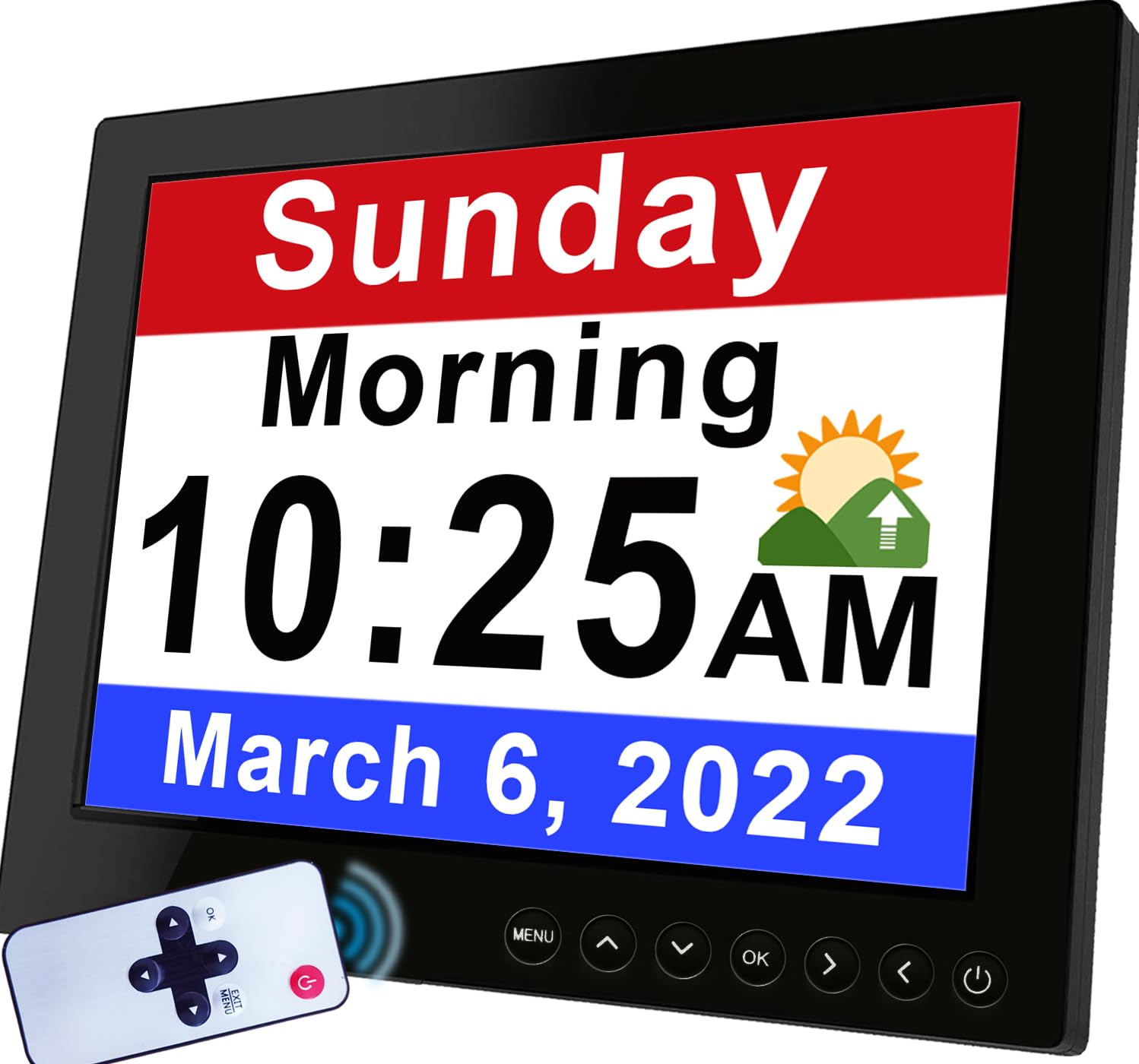Véfaîî 30 Alarms Extra Large Digital Clock with Auto DST, 6 Display ...