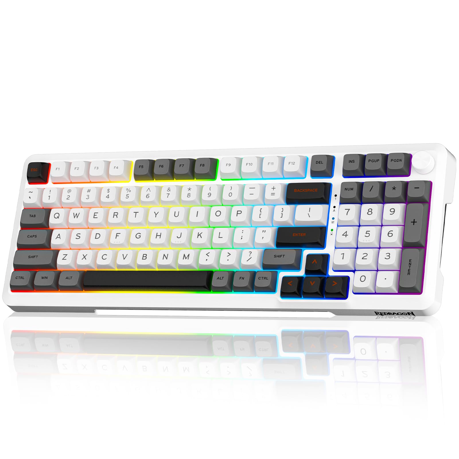 Redragon Wireless Mechanical Keyboard, 3 Mode Gasket Mounted RGB Gaming ...