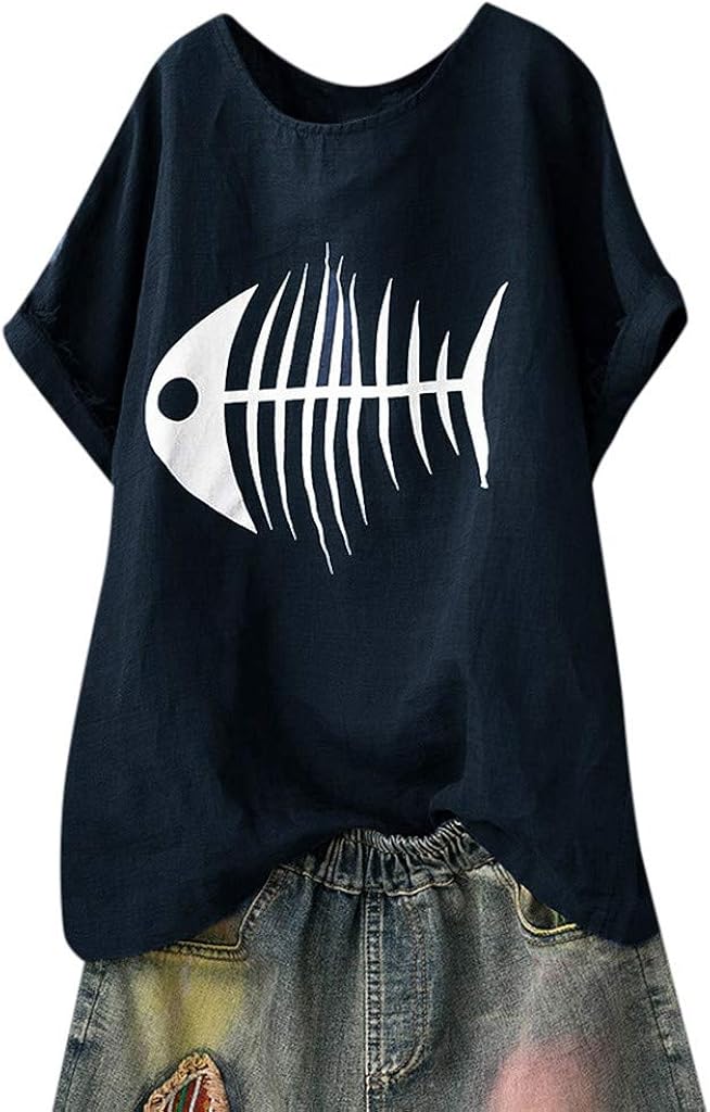 Blouse Femme ArêTe De Poisson Imprimé Sexy Mode Tee Shirt Pas Cher ...