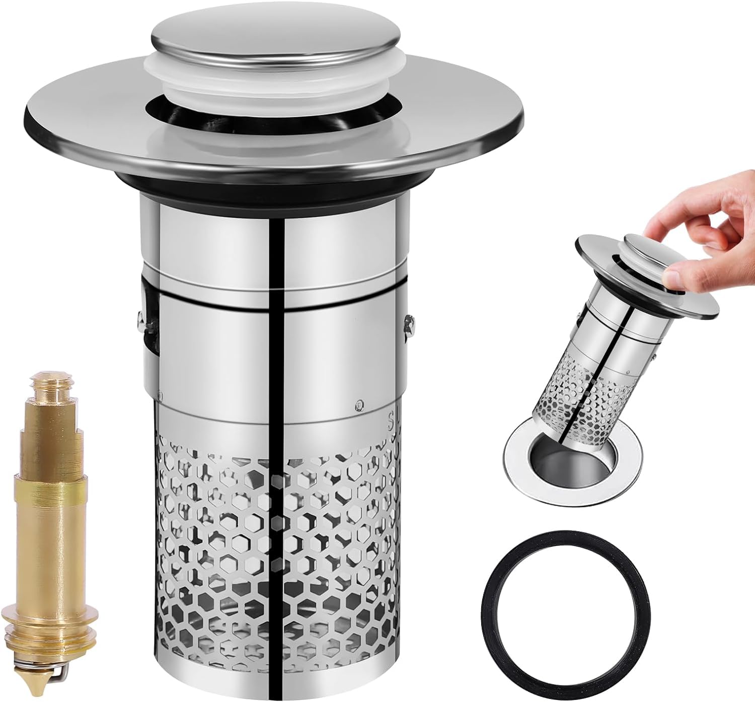 Bathroom Sink Downspout Strainer, Pop-up Bathroom Sink Stopper, Sink ...