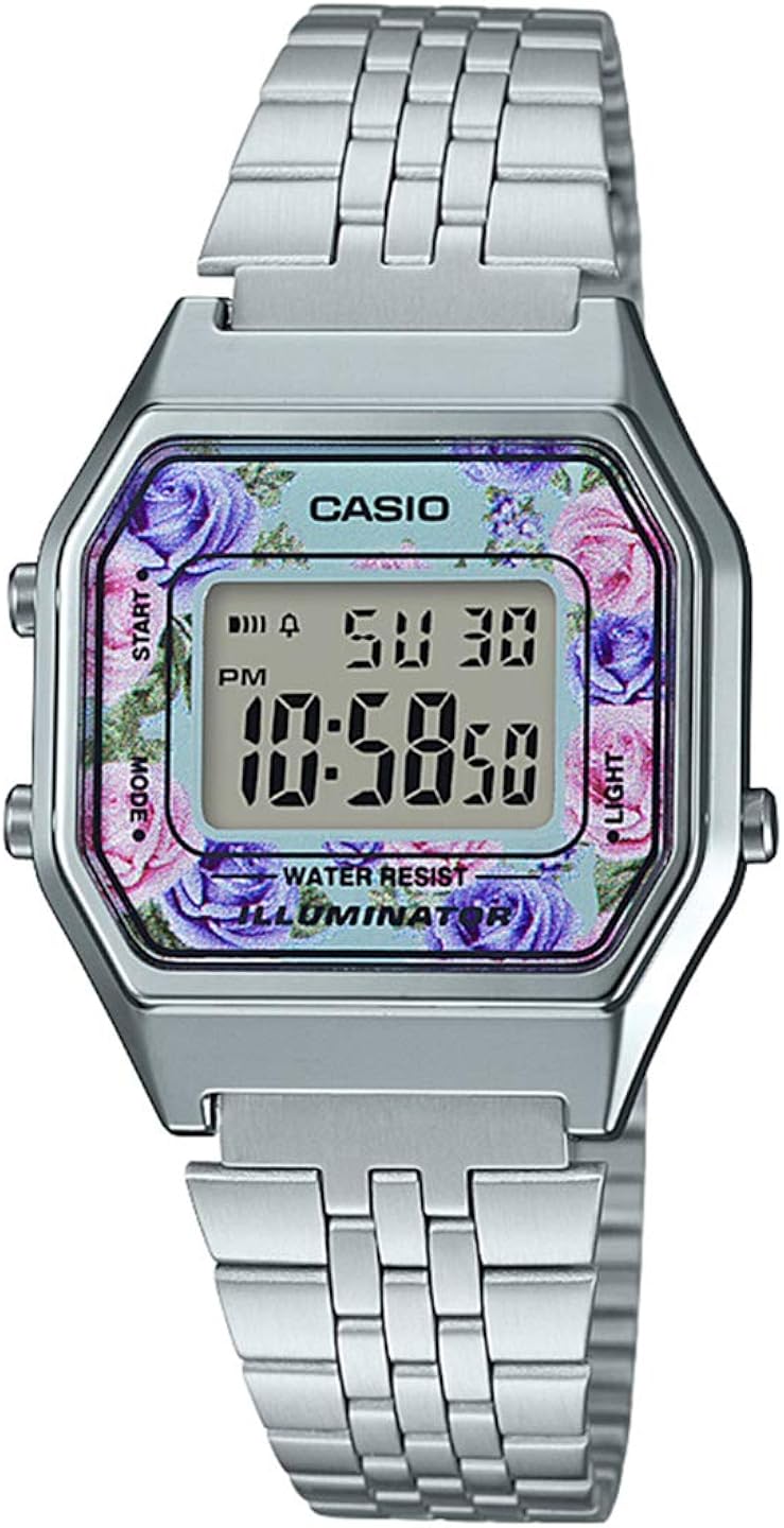 Amazon.com: Casio LA680WA-2C Women's Vintage Floral Dial Alarm ...
