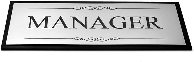 Amazon.com: OriginDesigned Manager Door Sign, Adhesive Plaque, Stylish ...