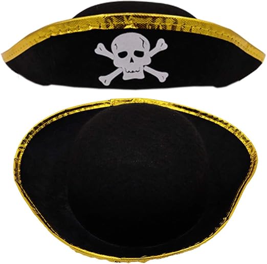 Pirate Hat Skull Print Pirate Captain Costume Cap - Kid Pirate ...
