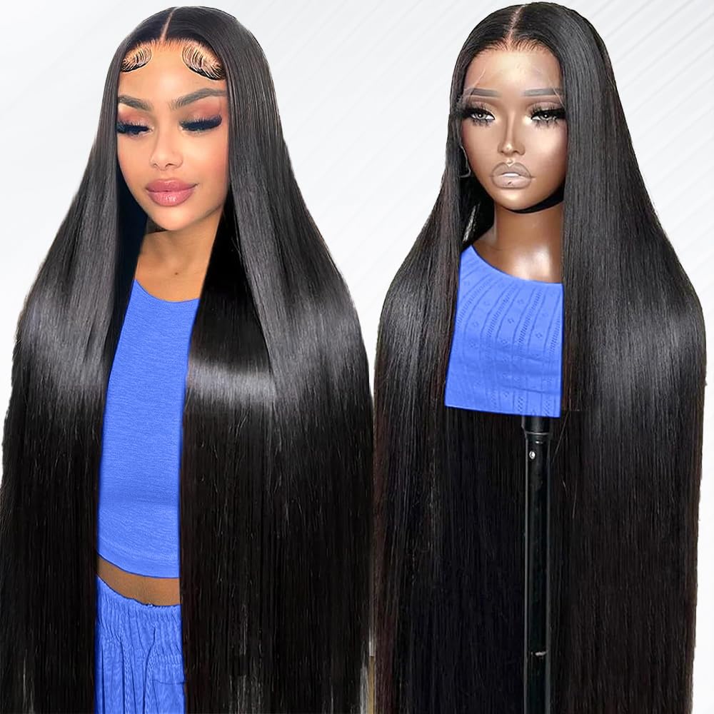 XUBULO 30 Inch Lace Front Wigs Human Hair 200 Density Real Human Hair Wig 13x4 HD Lace Front ...