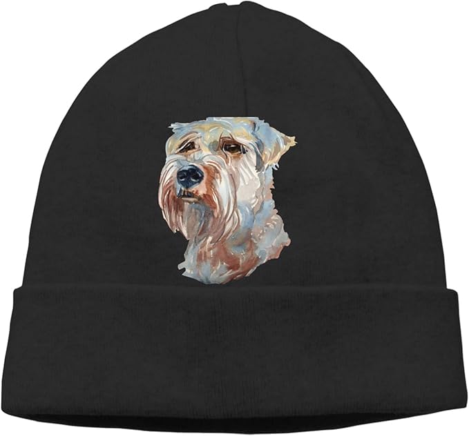 Winter Warm Knit Beanie Hats Hand Painted Dog 1 Novelty Soft Skull Cap ...