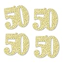 Amazon.com: Gold Glitter 50 - No-Mess Real Gold Glitter Cut-Out Numbers ...