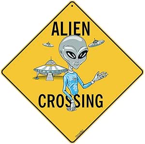 Amazon.com: CROSSWALKS Alien Crossing 12" X 12" Aluminum Sign (X72 ...