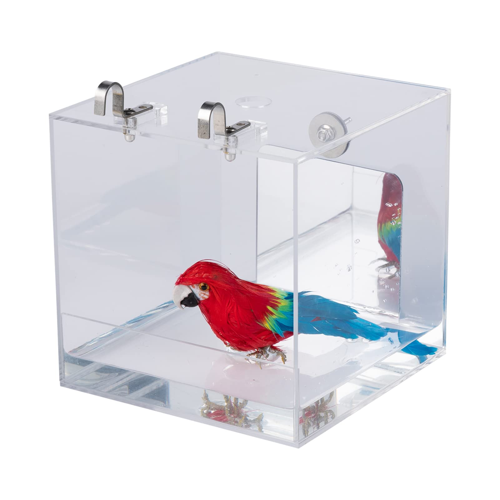 capuca Large Bird Bath Cage Hanging - 6.3 Inch Bird Bathtub Shower Box ...