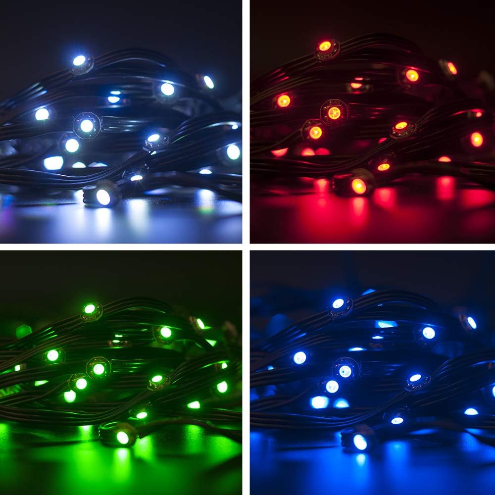 BTF-LIGHTING 50x WS2812B Pre-soldered Black LEDs with Black Wire 5V ...