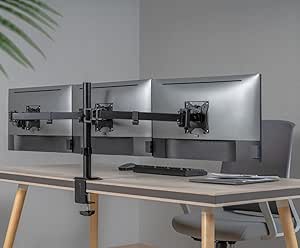Triple LCD LED TFT Monitor Desk Stand Mount CLAMP Fully Adjustable ...