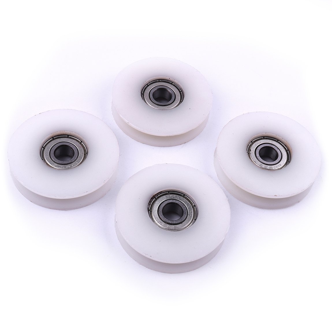 CBRIGHT Nylon Round Pulley U Groove Track Roller Bearing, 4 Pieces,8×46 ...