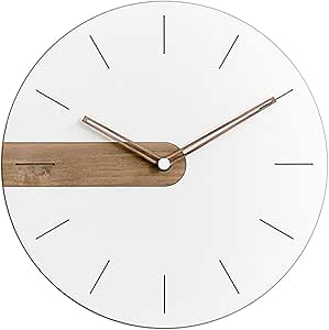 Amazon.com: Modern Minimalist Exposed Wood Silent Wall Clock ...