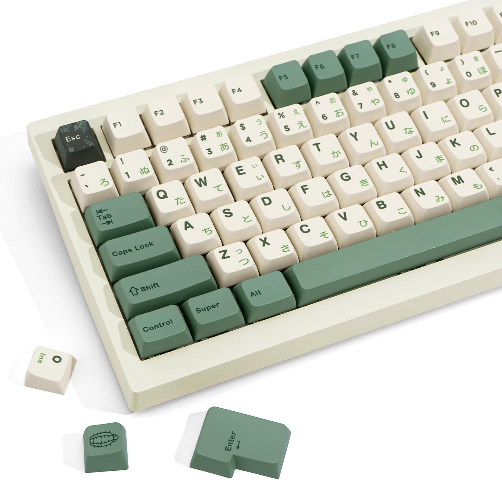Mua 130 Keys MDA Keycaps Set, Green Japanese Keycaps PBT Keycaps, Dye ...