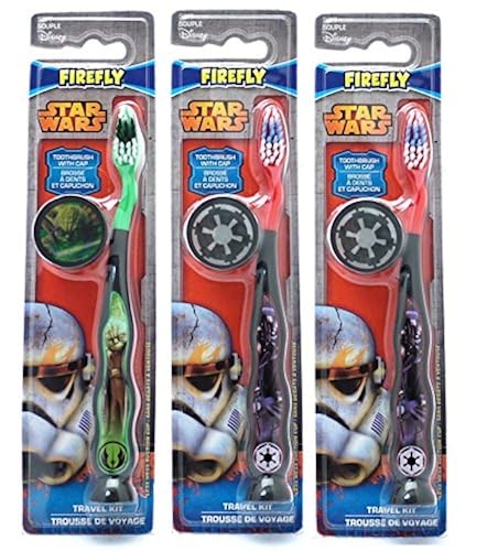 Star Wars Children's Tooth Brush (Pack of 3) with Cap and Suction ...
