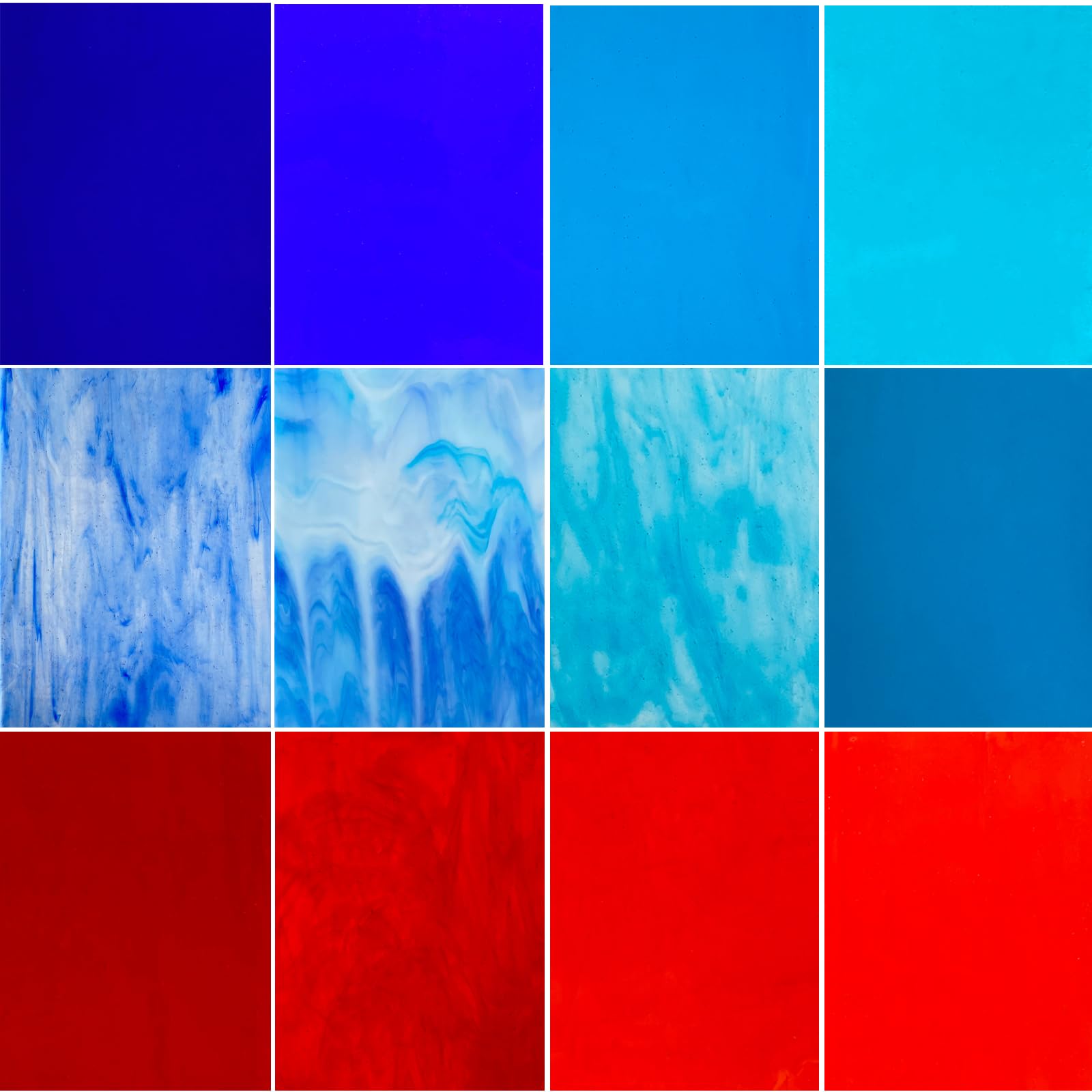 Mua 12 Sheets COE 96 Glass for Fusing Blue and Red Collection, 6 x 4 ...